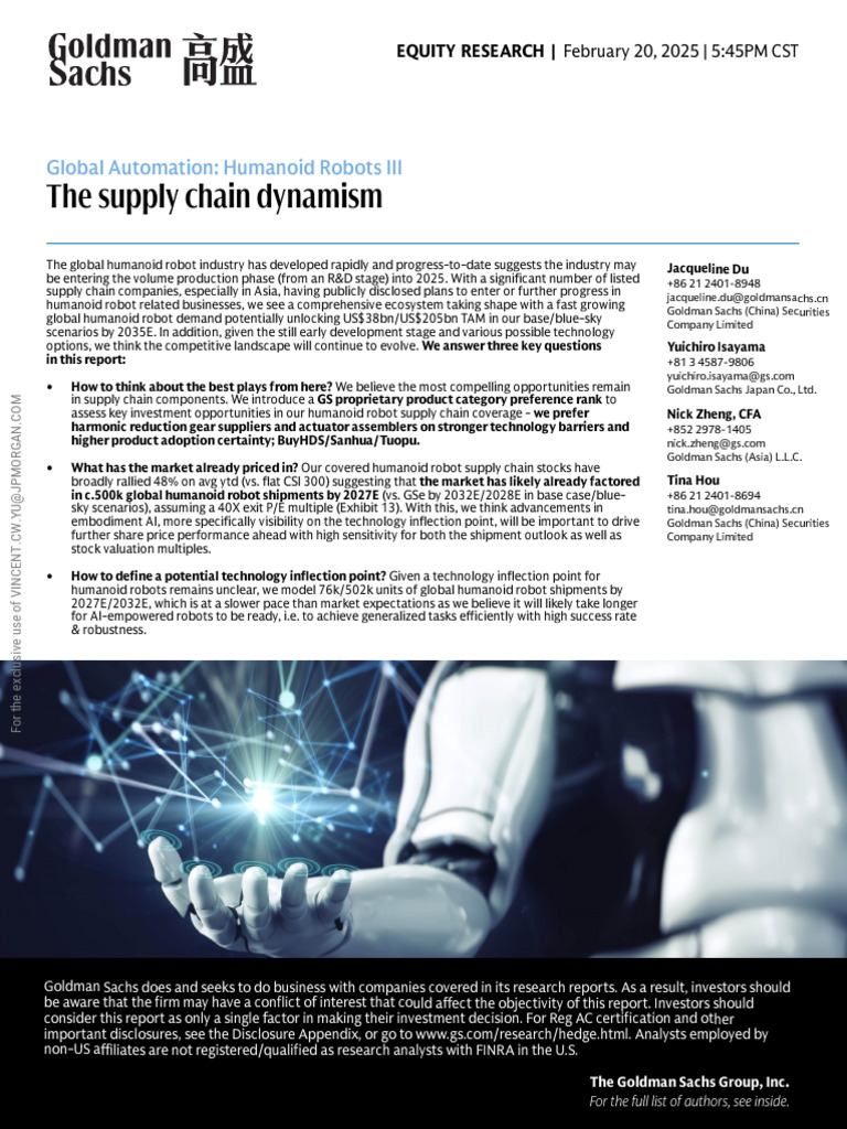 Global Automation - Humanoid Robots III - The Supply Chain Dynamism ...