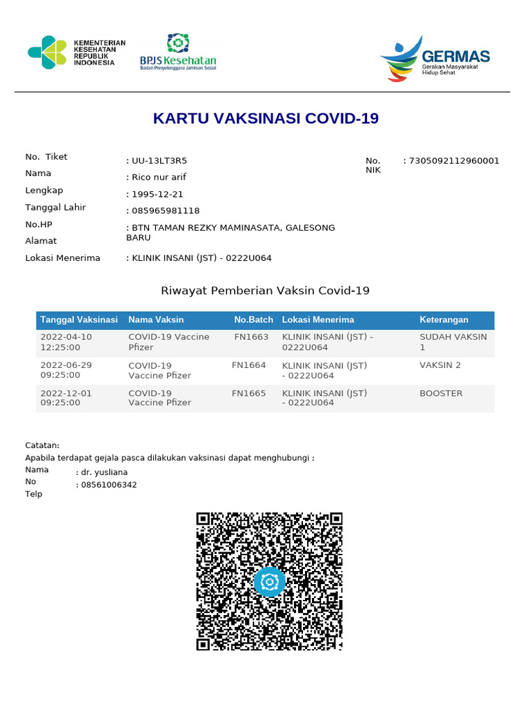 Surat Keterangan Vaksin | PDF