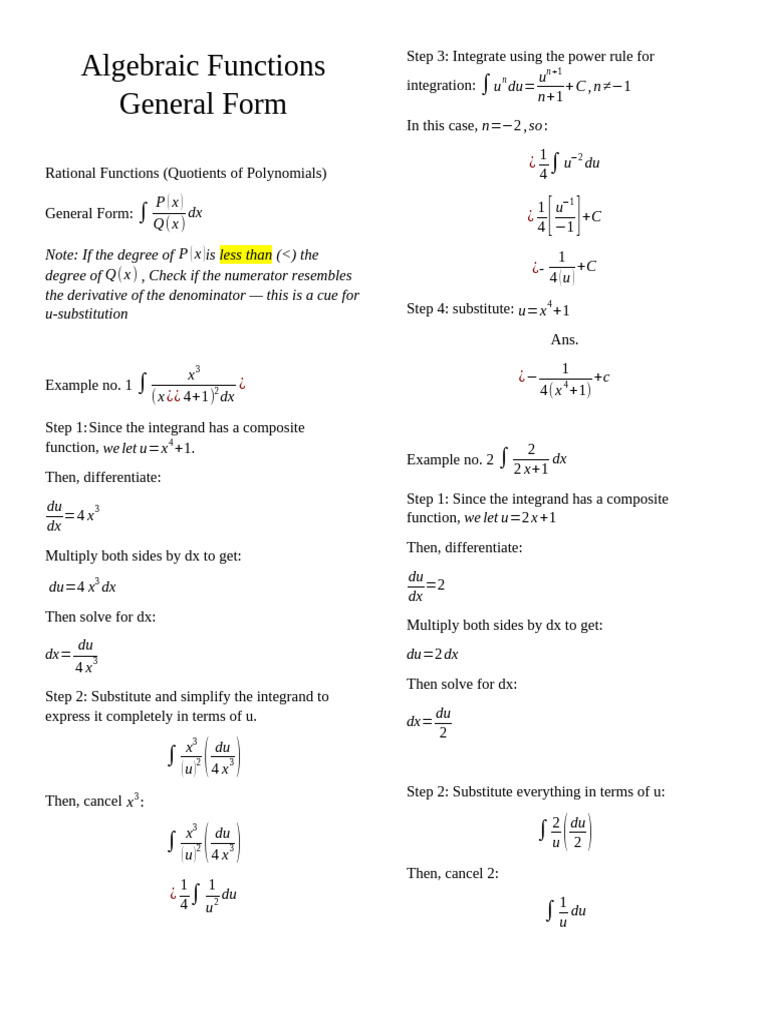 Algebraic Functions General Form | PDF | Functions And Mappings ...