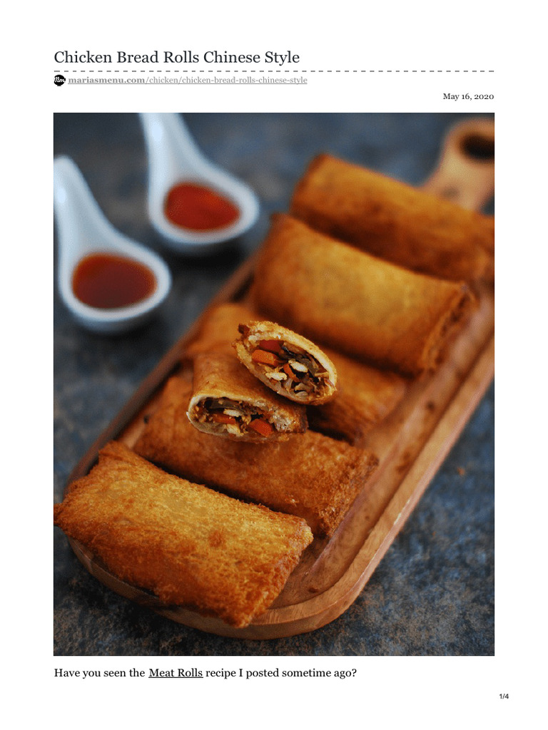Chicken Bread Rolls Chinese Style | PDF | Food And Drink | Western Cuisine