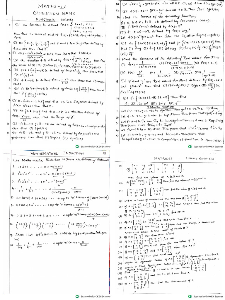 1st Year Maths I A EM - Removed | PDF