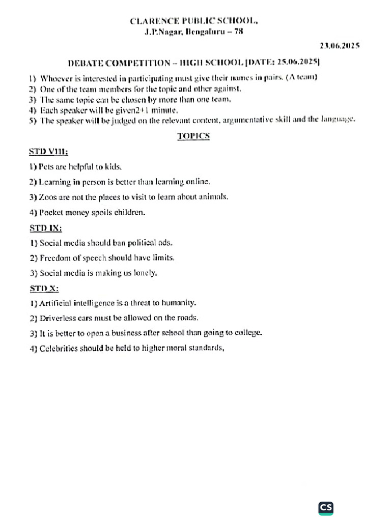 Debate Topics | PDF