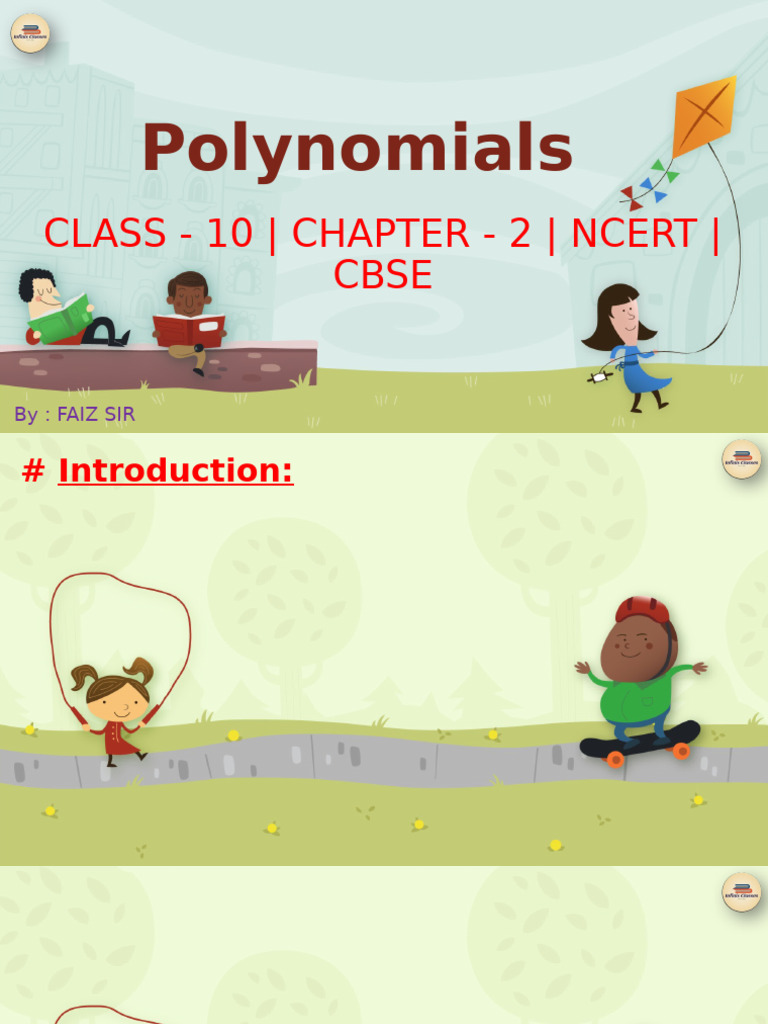 Chapter 2 Poynomials Class 10 | PDF | Polynomial | Zero Of A Function