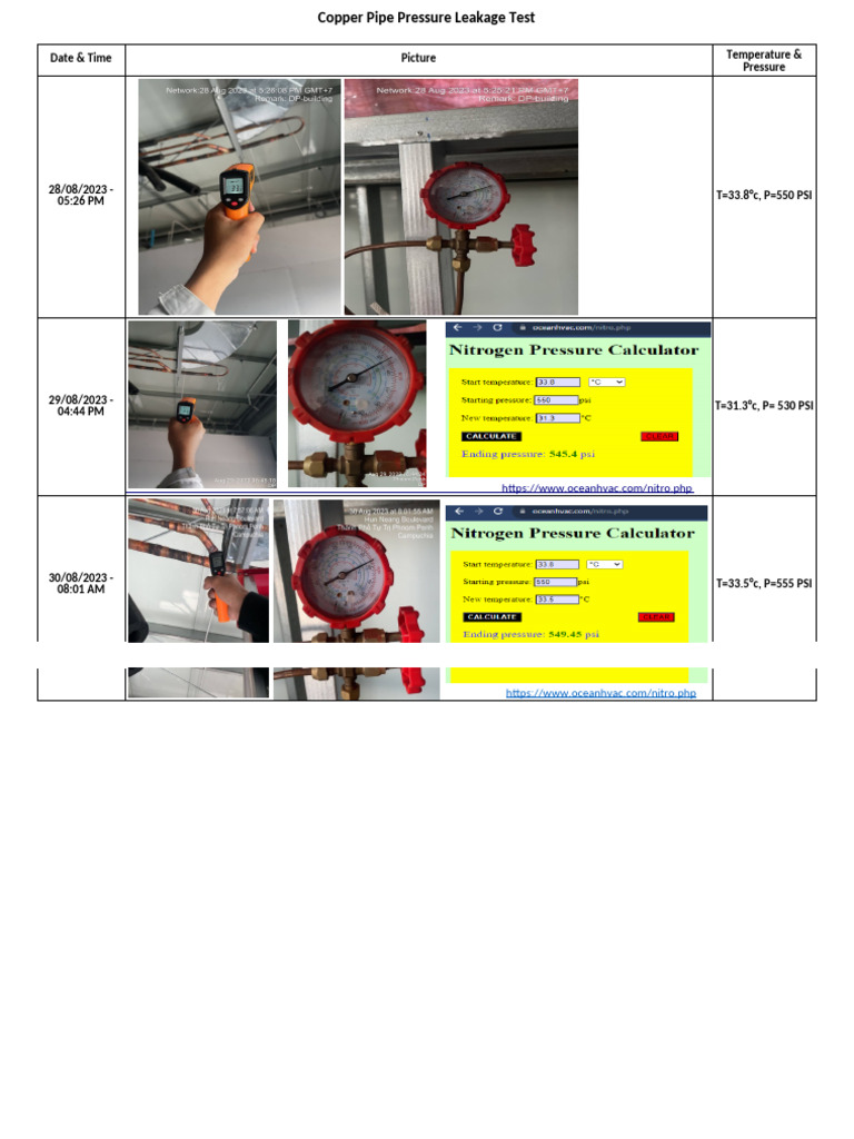 Pressure Leakage Test at DP | PDF