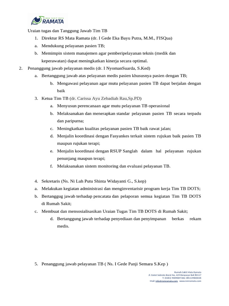 Pembentukan Tim TB Dan Uraian Tugas 2025 Baru | PDF