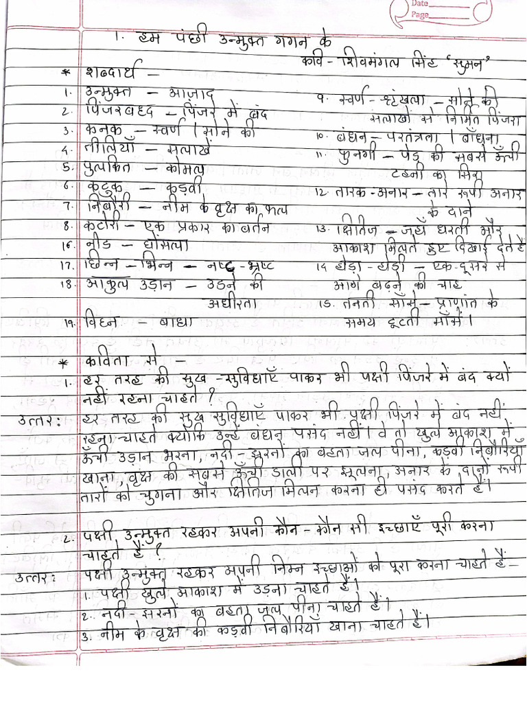 7 Hindi Notes | PDF
