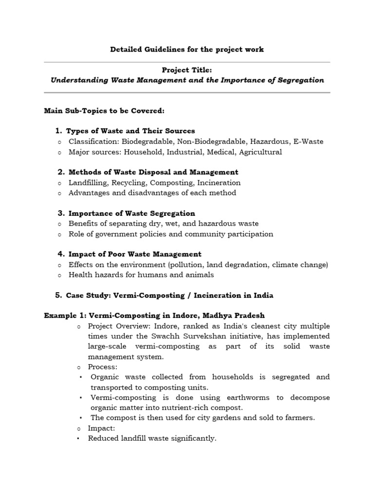 Waste Management Project Guidelines | PDF | Waste | Waste Management