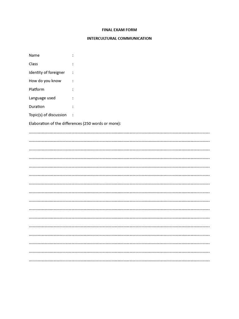 Final Exam Form (Ic) | PDF