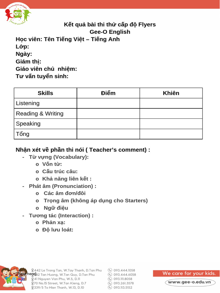 Sample Cambridge Test Report | PDF