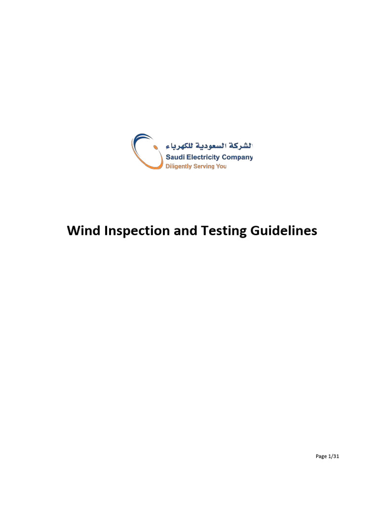 Wind Inspection and Testing Guidelines | PDF | Insulator (Electricity ...