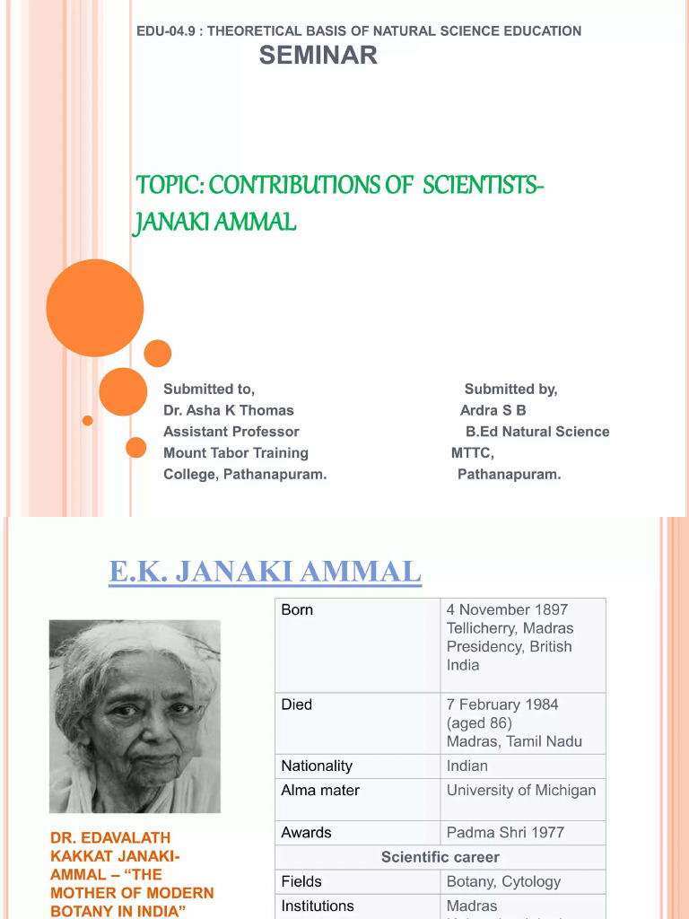 Janaki Ammal | PDF