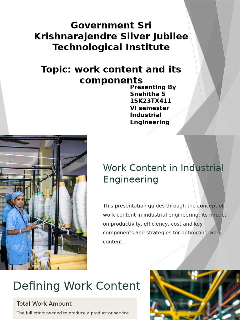 Work Content in Industrial Engineering | PDF | Business Process | Production And Manufacturing