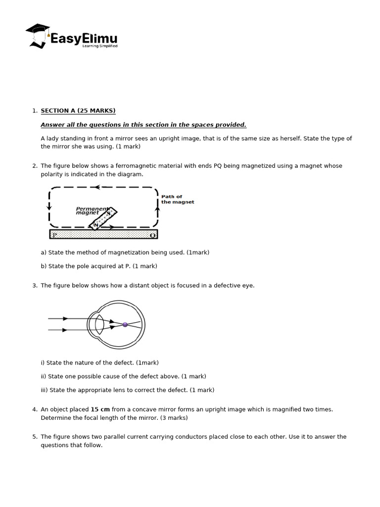 Physics Paper 2 - 2025 Kala Pre Mock Examination-4479 | PDF | Capacitor | Inductor