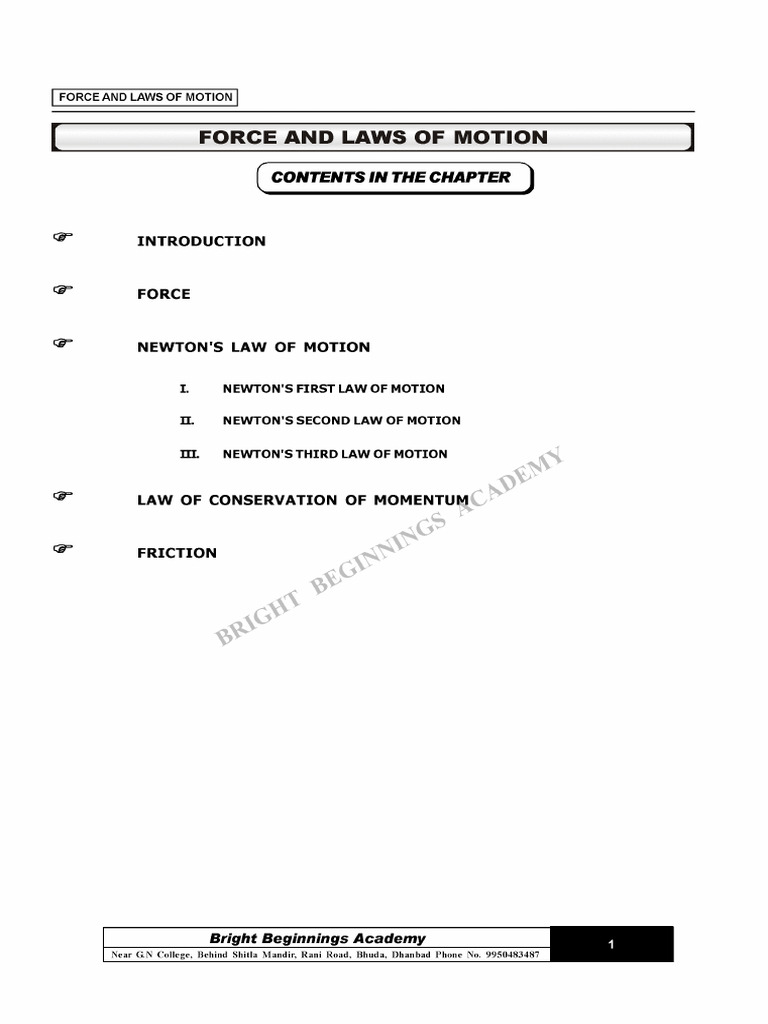 Forces & Laws of Motion | PDF