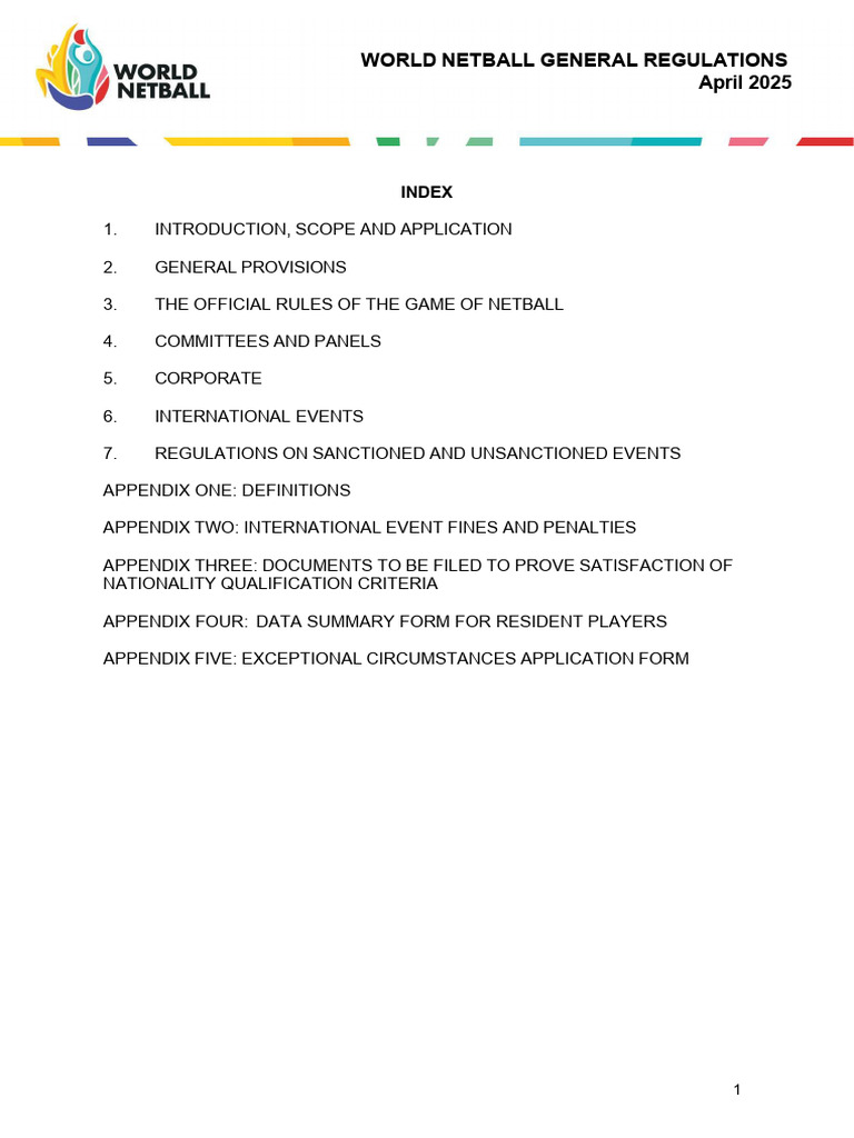 World Netball General Regulations | PDF | Arbitration | Committee