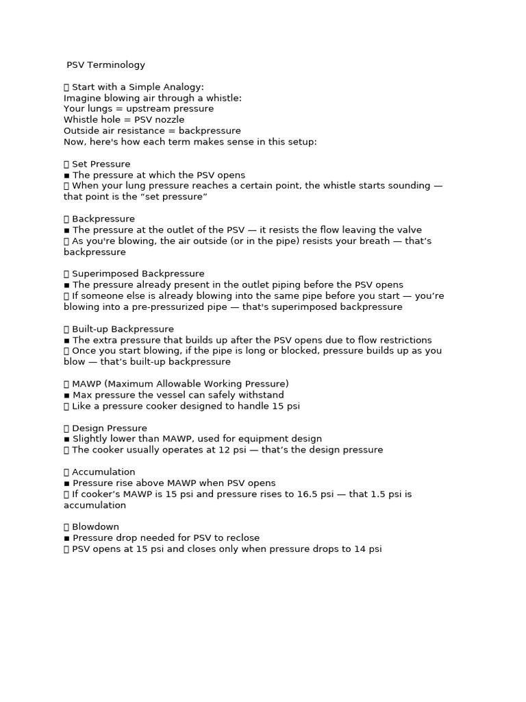 PSV Terminology | PDF