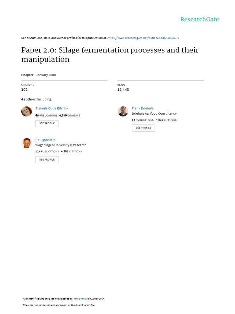 Paper 20 Silage Fermentation Processes and Their M | PDF | Mycotoxin ...