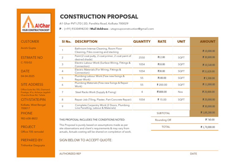 705 Construction Proposal | PDF | Building Materials | Materials