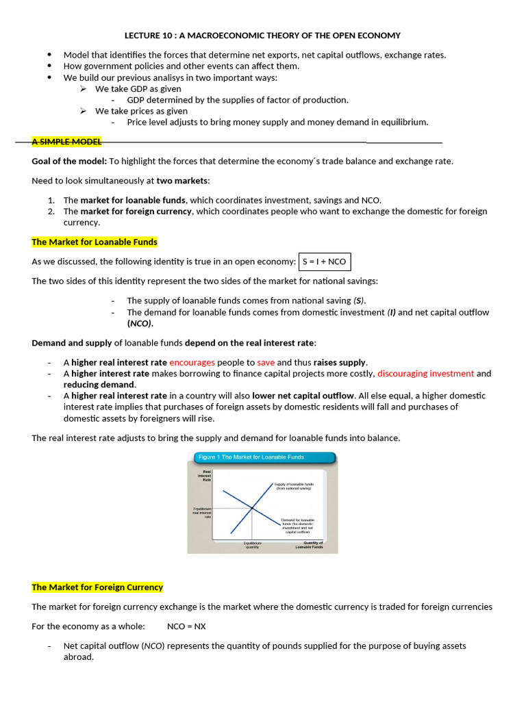 Lecture 10 | PDF | Net Capital Outflow | Exchange Rate
