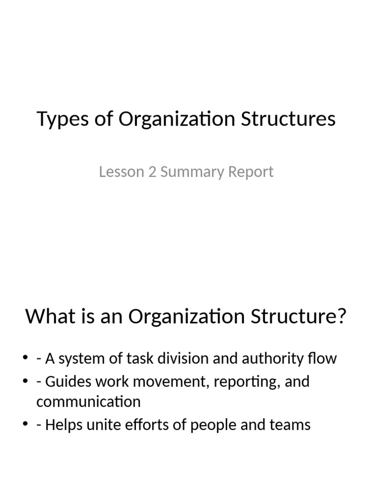 Types of Organization Structures | PDF