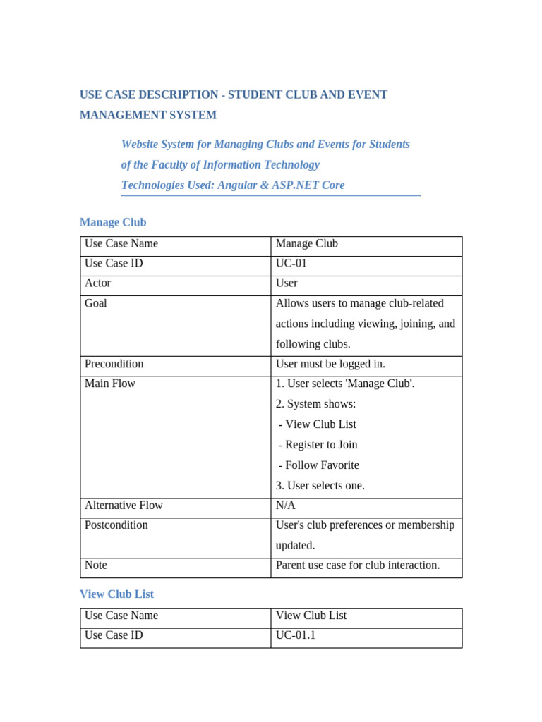 Use Case Descriptions User | PDF | Use Case | Computing