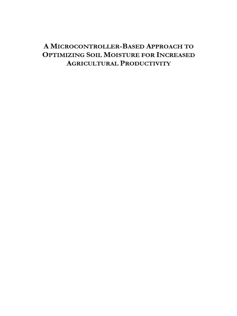 A Microcontroller-Based Approach To Optimizing Soil Moisture For ...