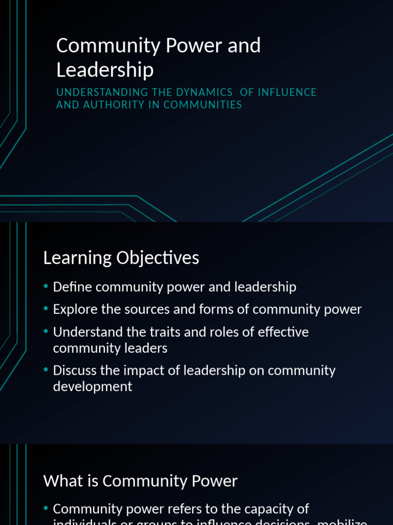 Community Power and Leadership | PDF | Leadership | Power (Social And ...