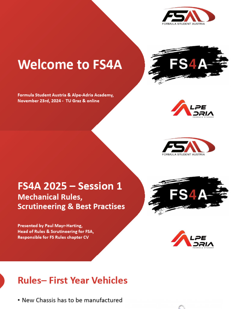 FS4A 2025 Mechanical Rules Overview | PDF | Mechanical Engineering | Car