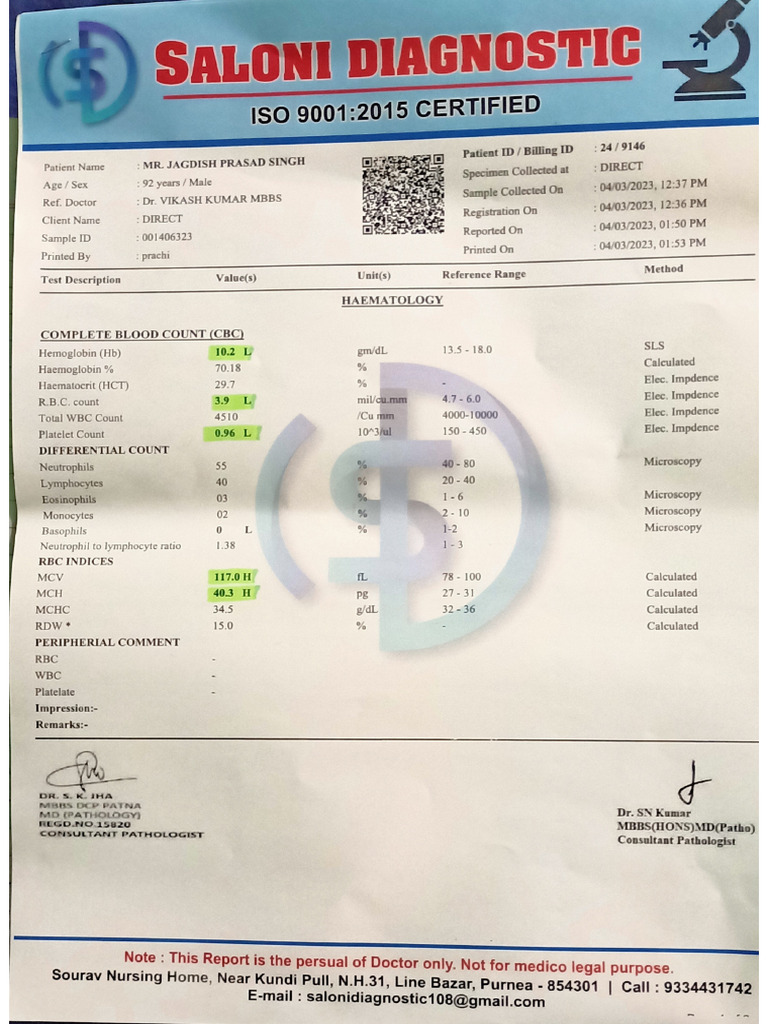 Saloni Diagnostic | PDF