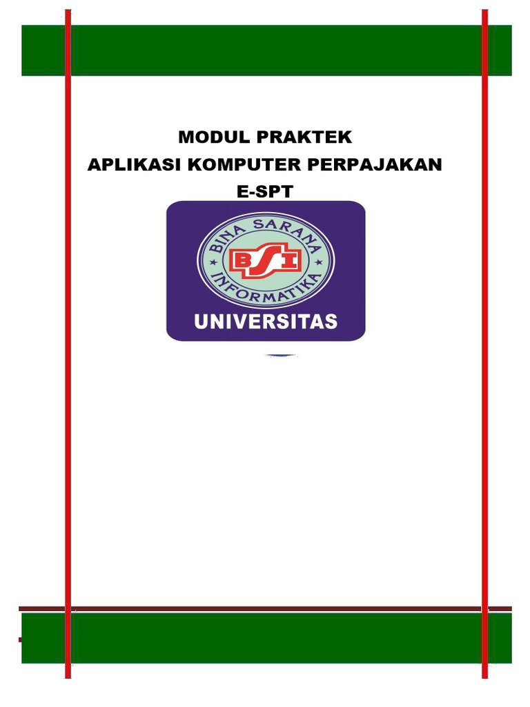 848 - 6200 Modul Aplikasi Komputer Perpajakan E-SPT Genap 20242025 | PDF