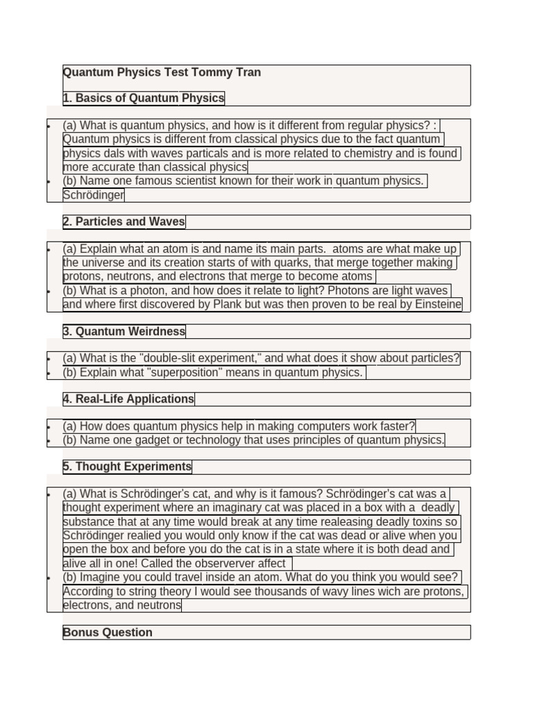 Quantum Physics Basics and Concepts | PDF
