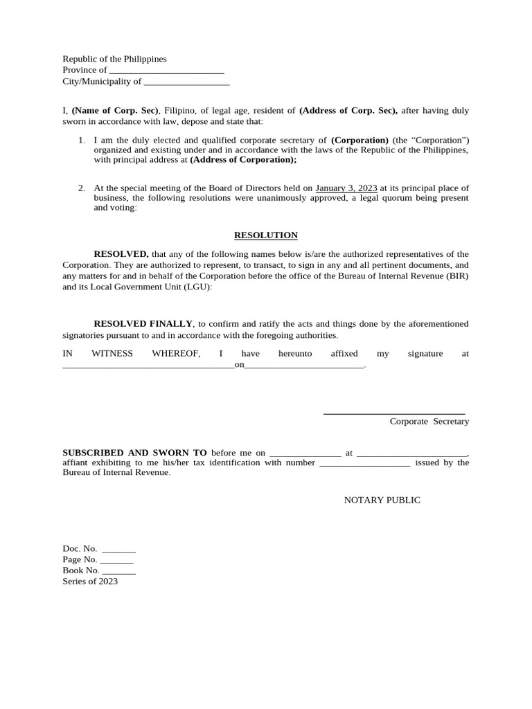 Sec Cert Template | PDF