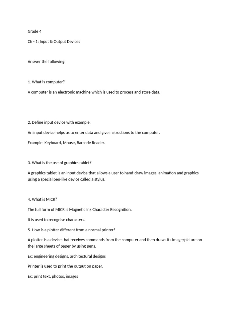 Grade 4 - Computer Science 1 | PDF