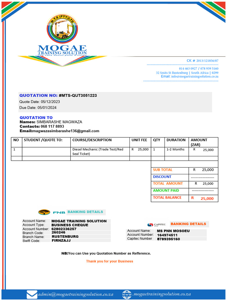 Mts Qut30512123 Simbarashe Magwaza | PDF