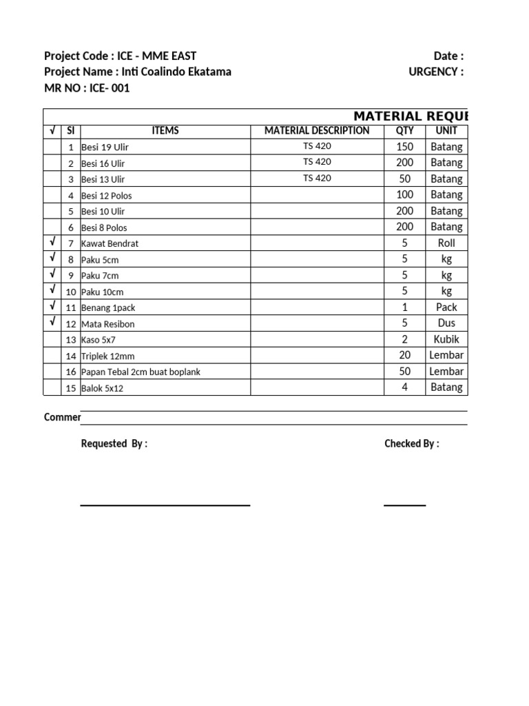 Pesanan Barang Jembatan Timbang | PDF