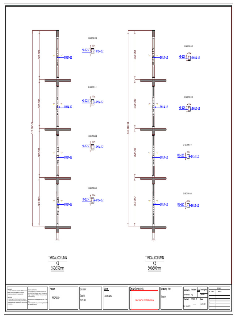 GISOZI Concrete Column Detail Titleblock | PDF | Masonry | Architectural Design