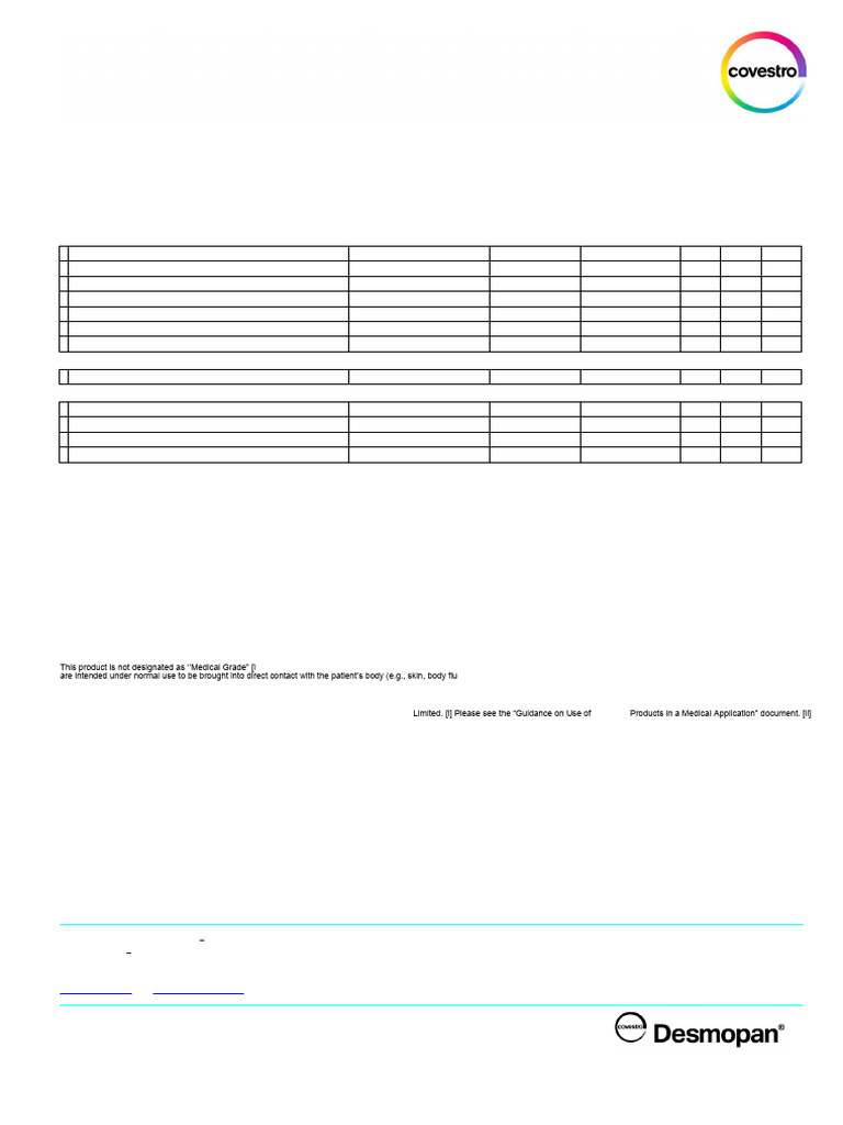 Desmopan 9385AU Technical Datasheet | PDF | Medical Device | Biomaterial