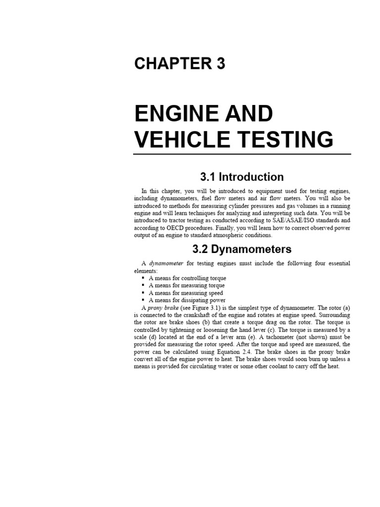 CHAPTER3 Engine and Vehicle Testing | PDF | Flow Measurement | Engines