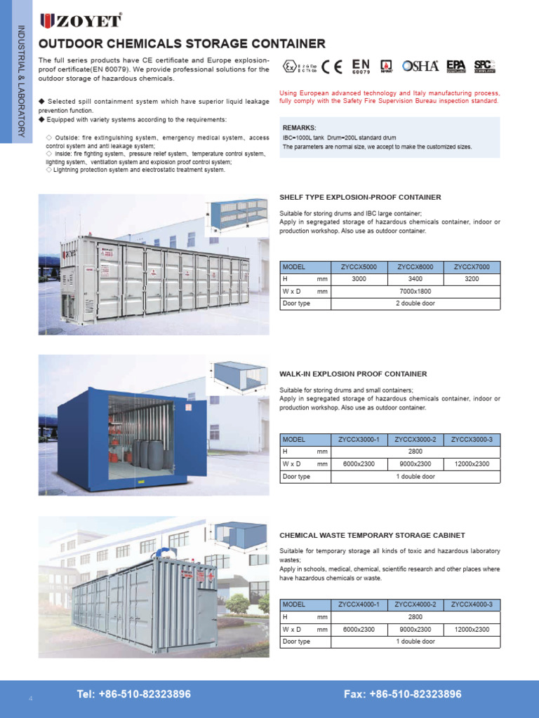 Zoyet Outdoor Chemical Storage Solutions | PDF | Door | Safety