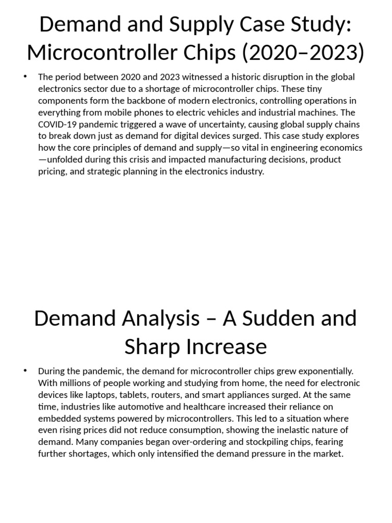 Demand and Supply Case Study Microcontroller Chips | PDF | Integrated Circuit | Elasticity ...