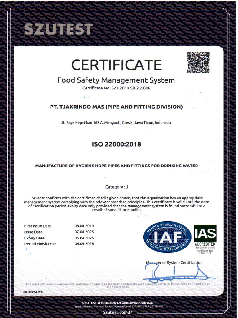 ISO 22000 (Sistem Manajemen Keamanan Pangan) | PDF