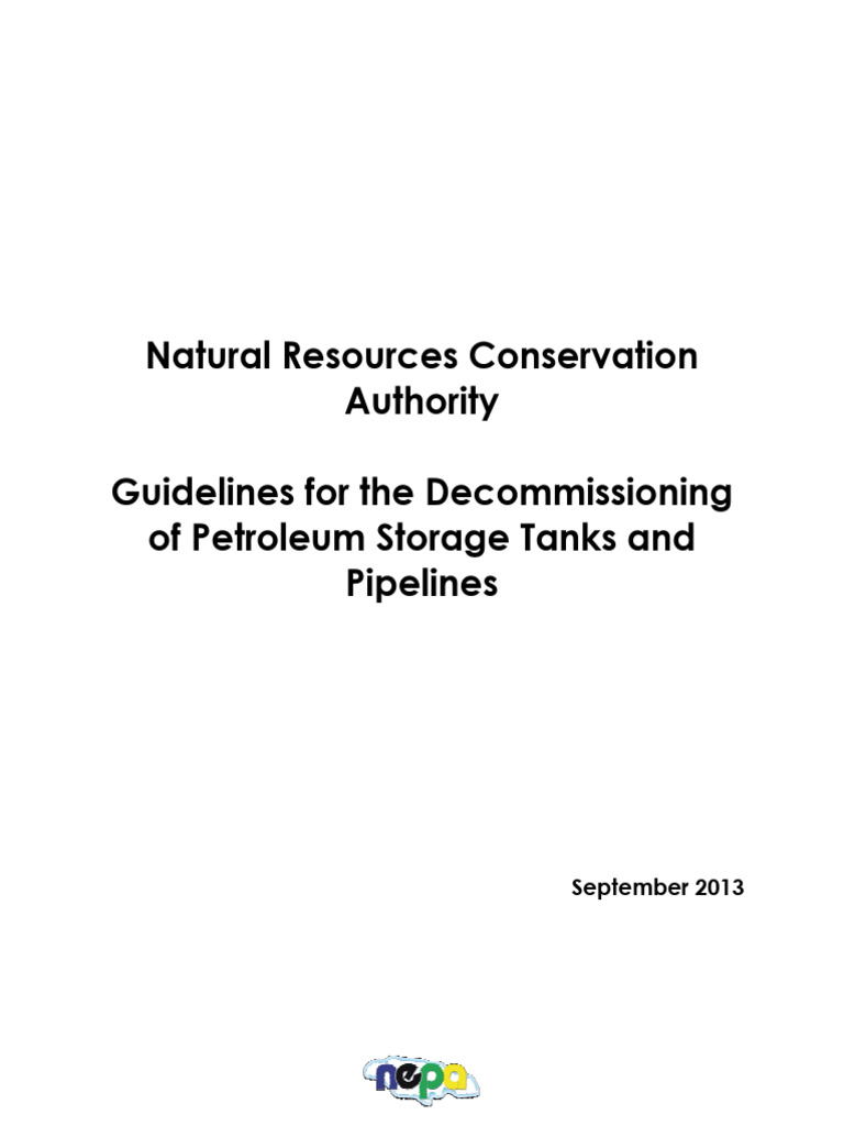 NRCA-Guidelines-for-the-Decommissioning-of-Petroleum-Storage-Tanks-and-Pipelines | PDF ...