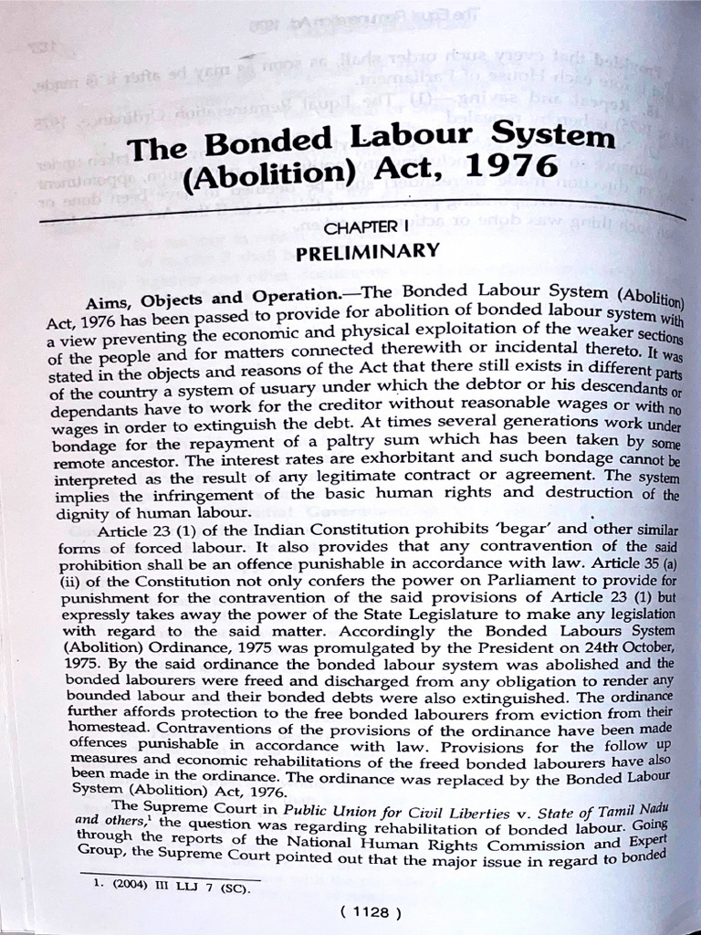 Bonded Labour | PDF