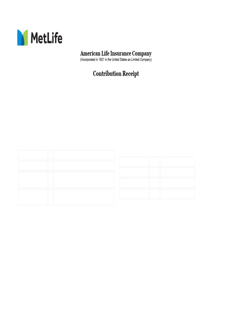 Payment Invoice Metlife | PDF