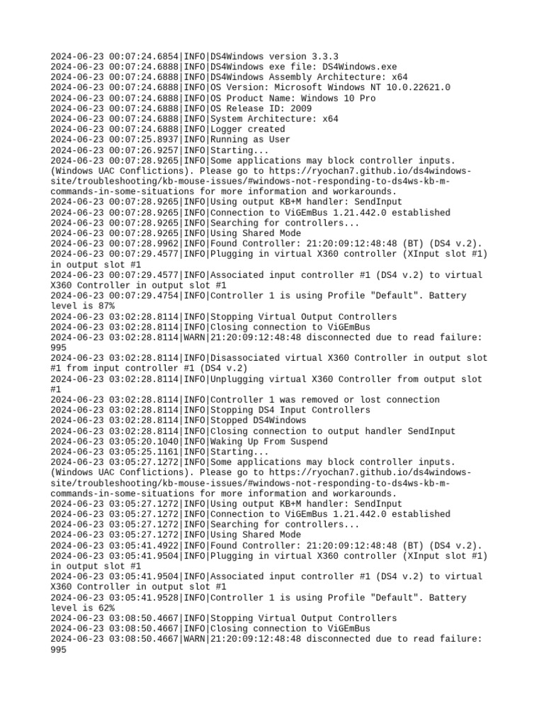 Ds4windows Log 20240623.0 | PDF | Microsoft Windows | Software