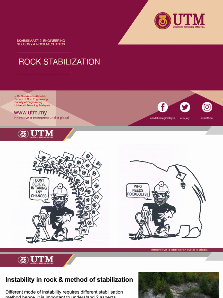Rock Stabilization Methods Overview | PDF | Rock (Geology) | Concrete