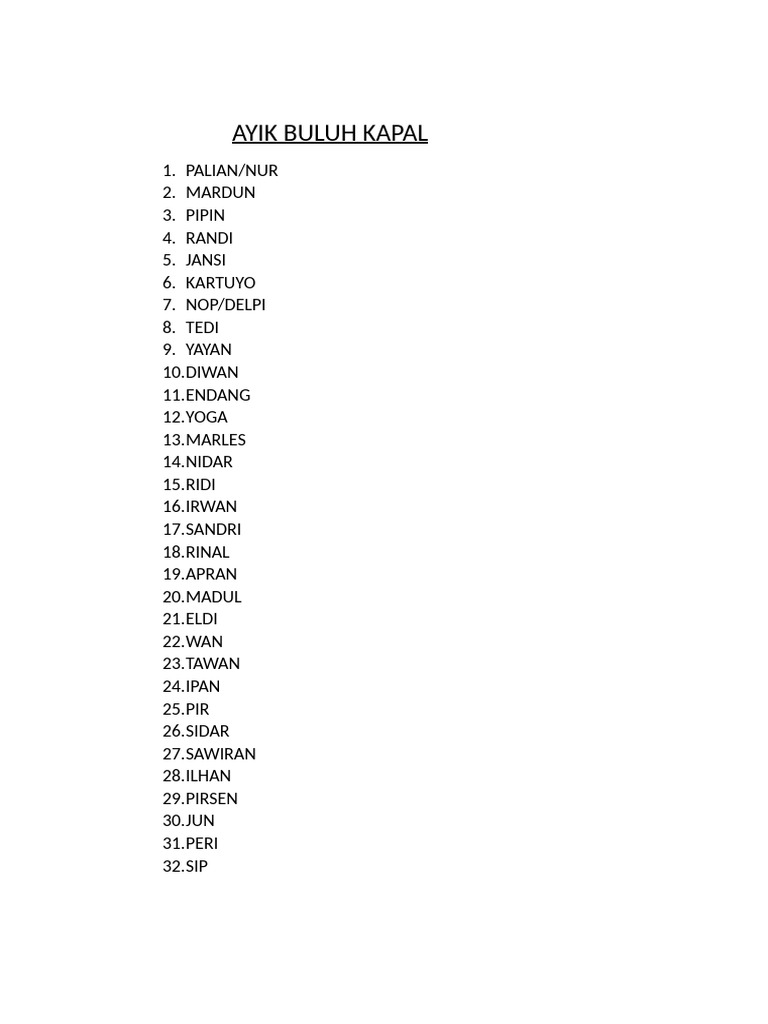 Ayik Buluh Kapal | PDF