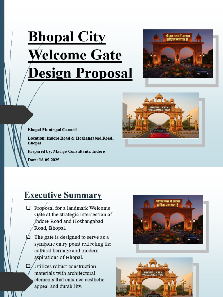 Welcome Gate Design Presentation Bhopal | PDF