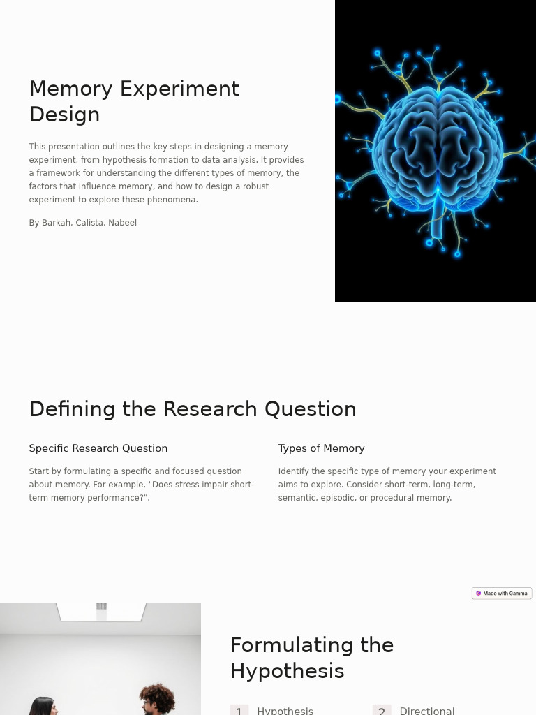 Psychology Presentation | PDF | Experiment | Memory