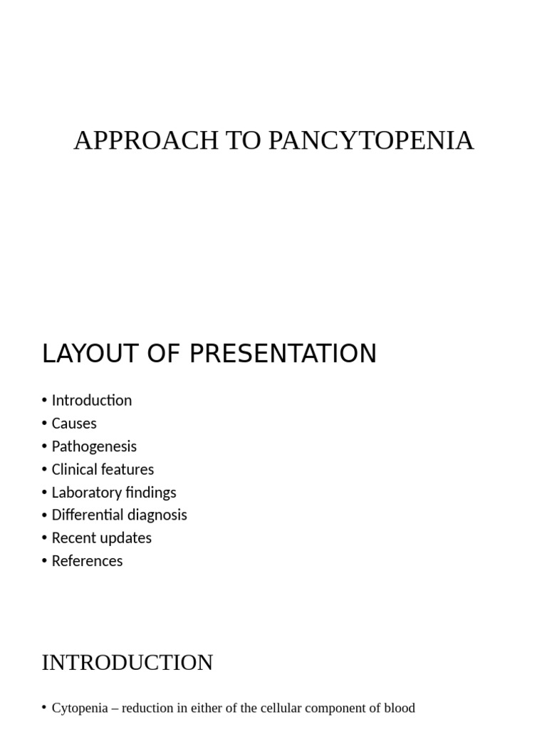 Approach to Pancytopenia-corrected - Copy | PDF | Leukemia | Bone Marrow